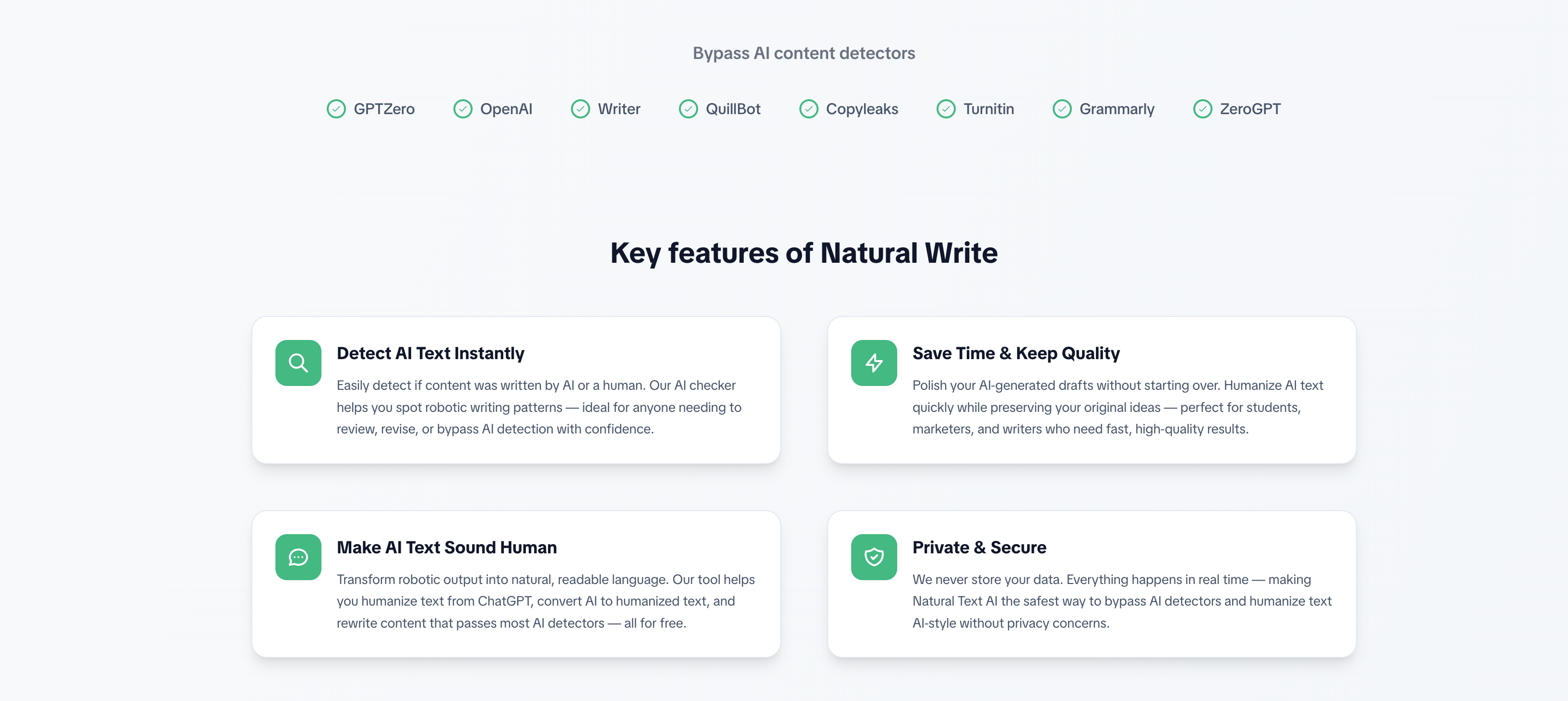 Natural Write - Free AI Text Humanizer Tool | Bypass AI Detectors ...